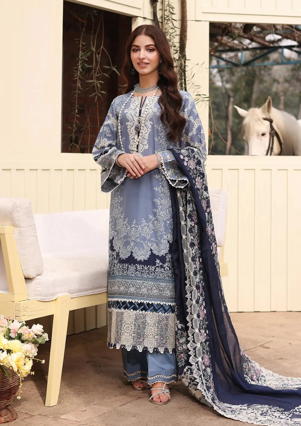 KFL - 4 - Kinza | Kahf | Luxury lawn Collection 2024 – Ayat B Wardrobe