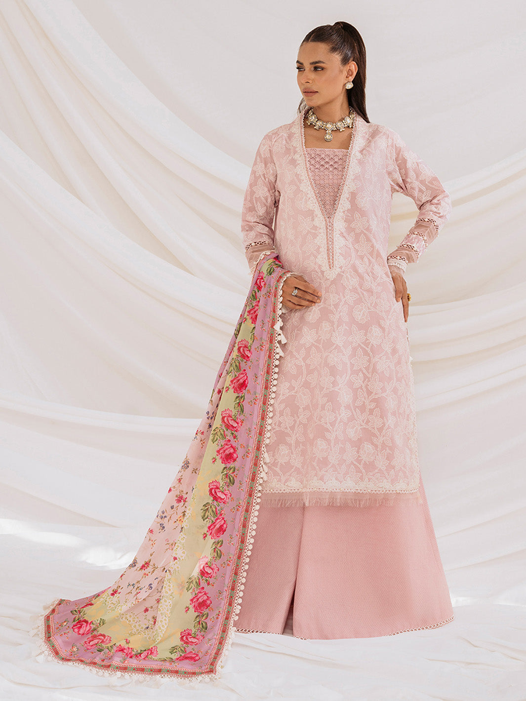 Rosy Bloom | Faiza Faisal | French Garden | Unstitched Lawn Collection ...